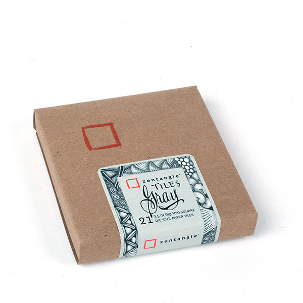 Zentangle Square Gray Paper Tiles