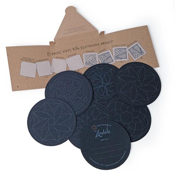 Pre-strung Zendala® Black Tiles - 18 – Zentangle
